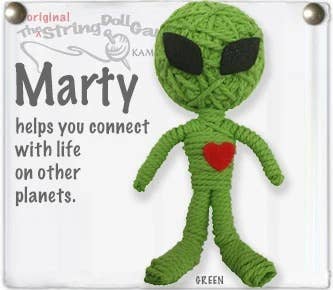 String Doll - Marty the Alien Keychain – Vision Quest Bookstore